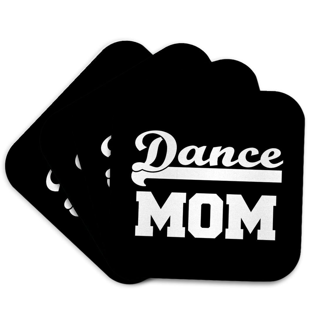 3drose, Dance Mom. White Lettering on Black Background., Set of 4 ...