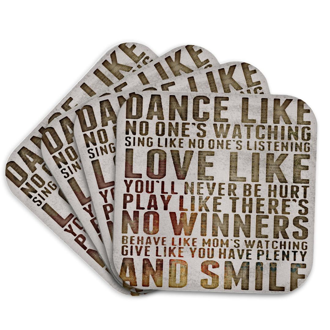 3drose, Dance like No Ones Watching Popular Poem, Set of 4 Coasters ...