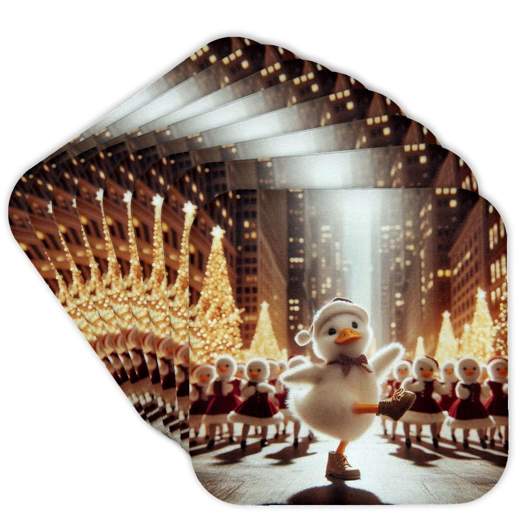 3drose, Dancing Christmas Duckling, Set of 8 Coasters - Cork - Walmart.com