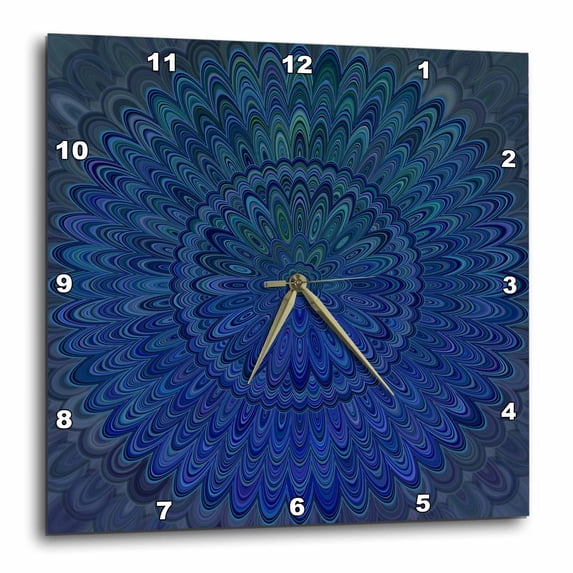 3drose, Dark Blue Flower Circle - Abstract Floral Mandala Design, 15x15 ...