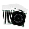 3drose, Dark Fantasy Mandala Pattern Pink and Light Green, 6 Greeting ...