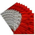 3drose, Decorated Hand Fan of Red Color. White Plastic Handle, Set of 8 ...