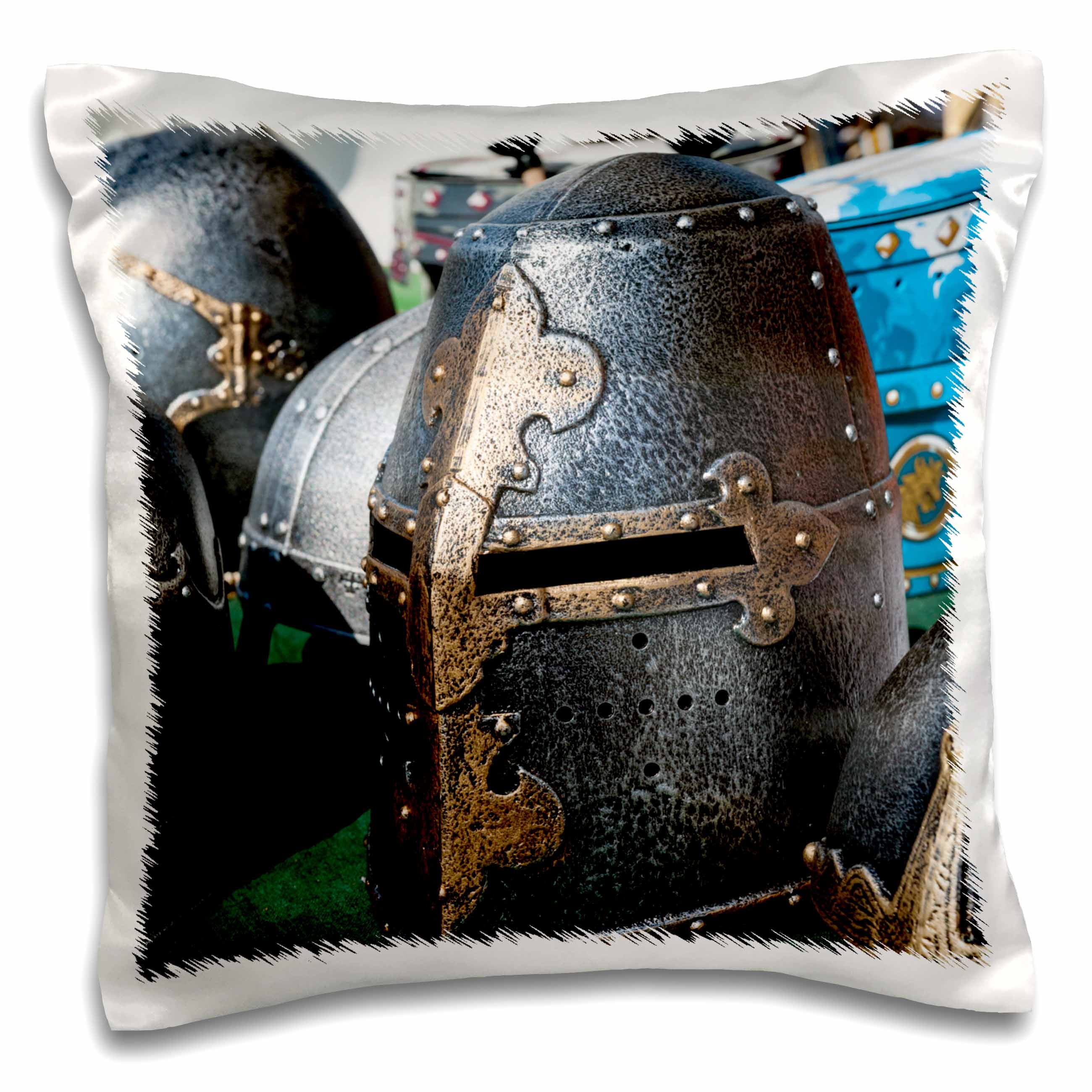 3drose, Decorated Iron Helmet of a Medieval Knight, 16x16 inch Pillow ...