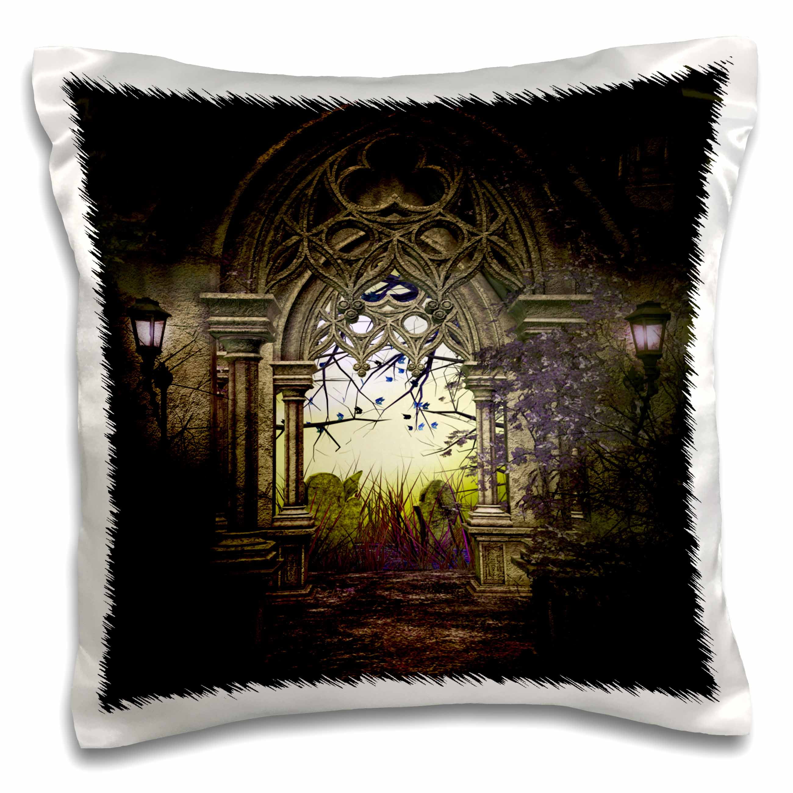 3drose, Decorative Stone Arch with a Fantasy Feel, 16x16 inch Pillow ...