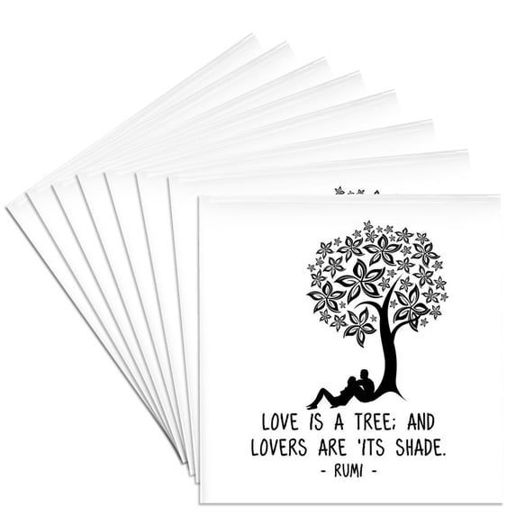 3drose, Decorative Tree, Loving Couple. Love Is a Tree. Rumi Quote on ...