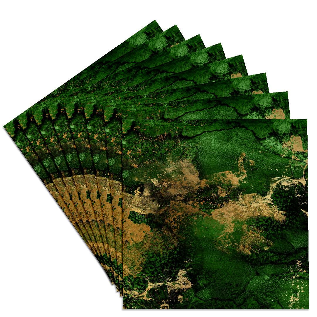 3drose, Deep Jewel Green Watercolor Abstract with Faux Gold Touches ...