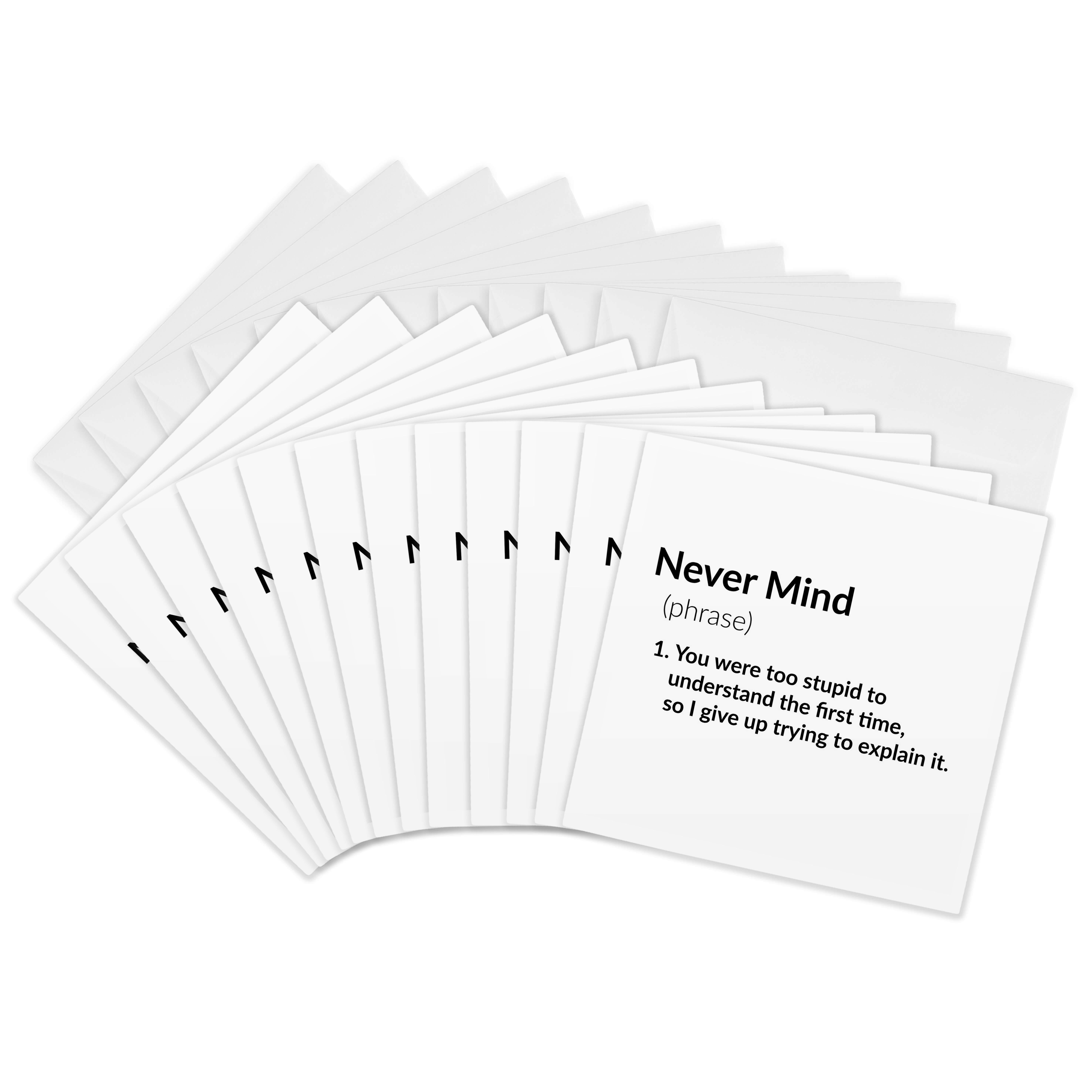 3drose, Definition of Never Mind, Black Lettering on a White Background ...