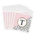 3drose, Diagonal Pink Letter T Monogram Elegant Black and White Polka ...