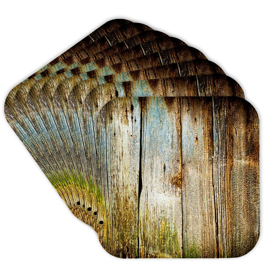 3drose, Distressed Brown Barn Wood Effect, Set of 8 Coasters - Cork ...
