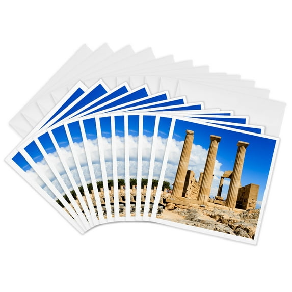 3drose, Doric Temple of Athena, Lindos, Rhodes. Greece., 12 Greeting ...