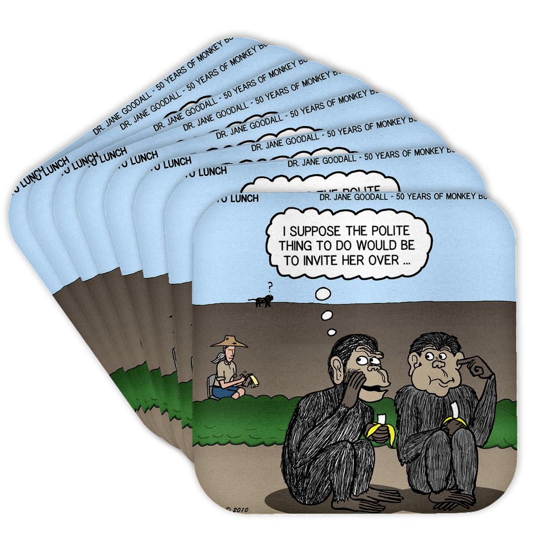 3drose, Dr. Jane Goodalls 50th Anniversary at Gdi - Civilized Monkey Invitation, Set of 8 ...