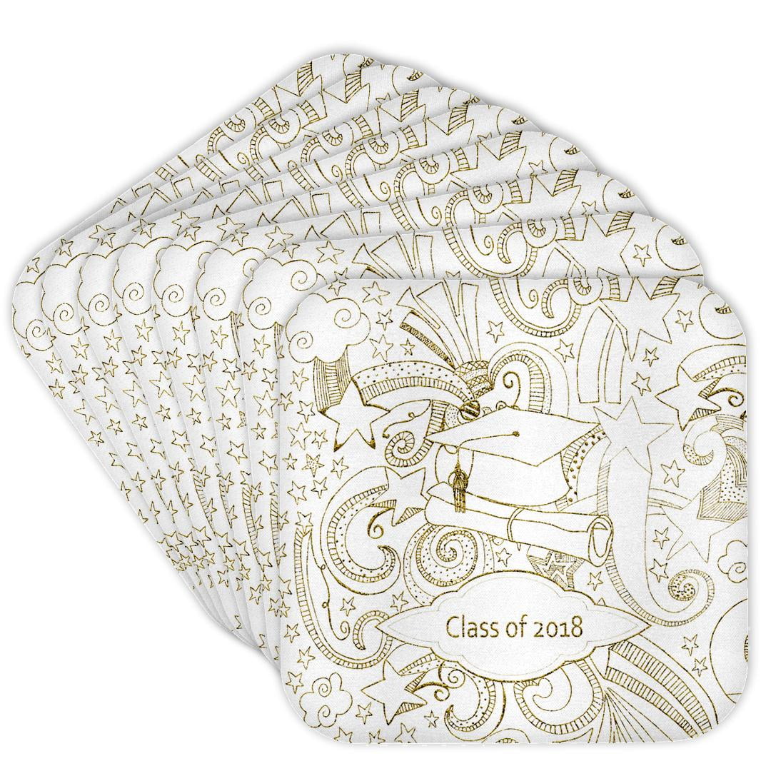 3drose, Drawn Cap Diploma Stars Curly Designs Class of 2018 Non ...