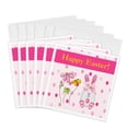 3drose, Easter Egg Bunny Rabbit with Flowers on Dots, Pink, Yellow, and ...