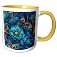 3drose, Elegant Blue, Aqua and Image of Gold Vintage Floral Pattern ...
