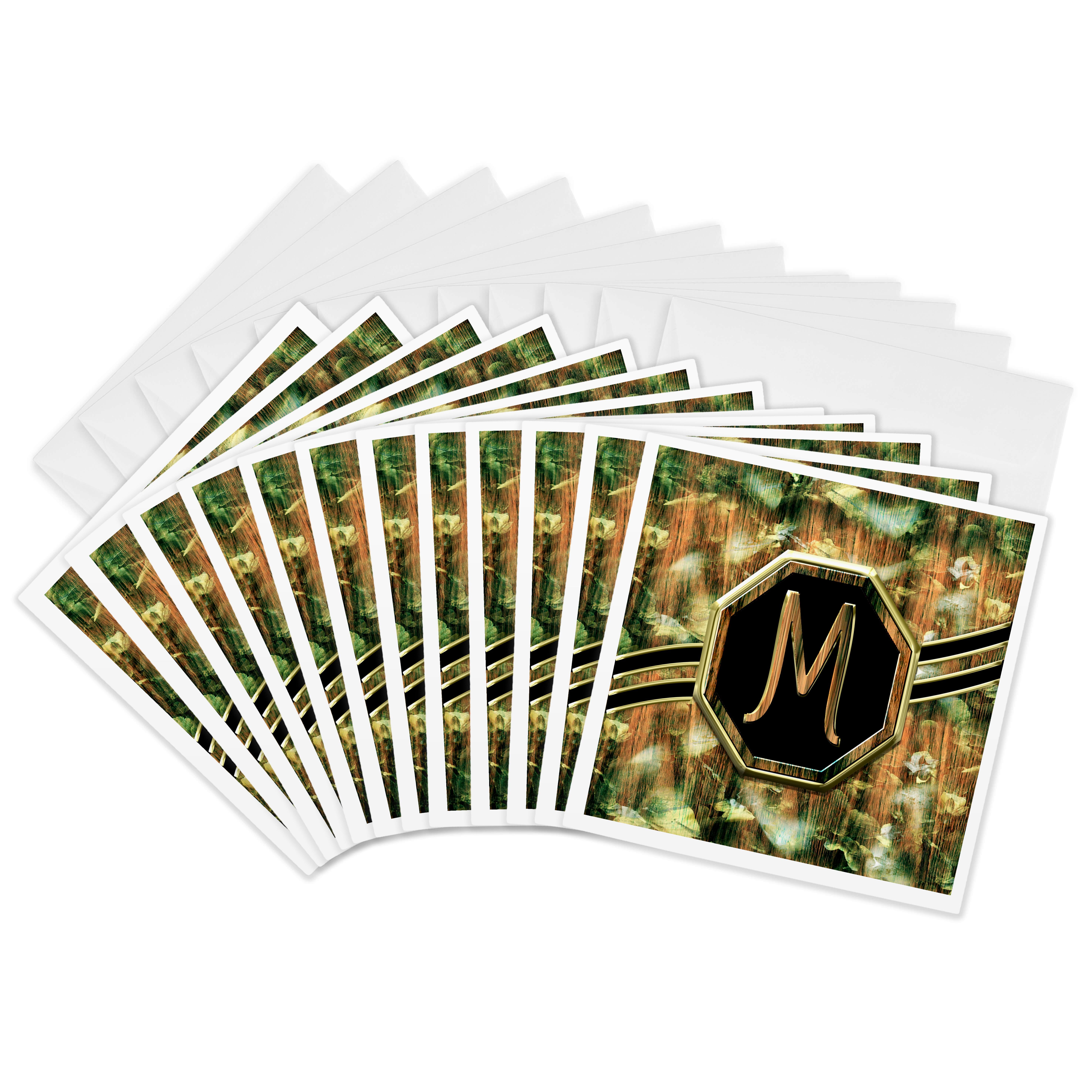 3drose, Elegant Camouflage Monogram Letter M Faux Gold Wood Grain Image ...