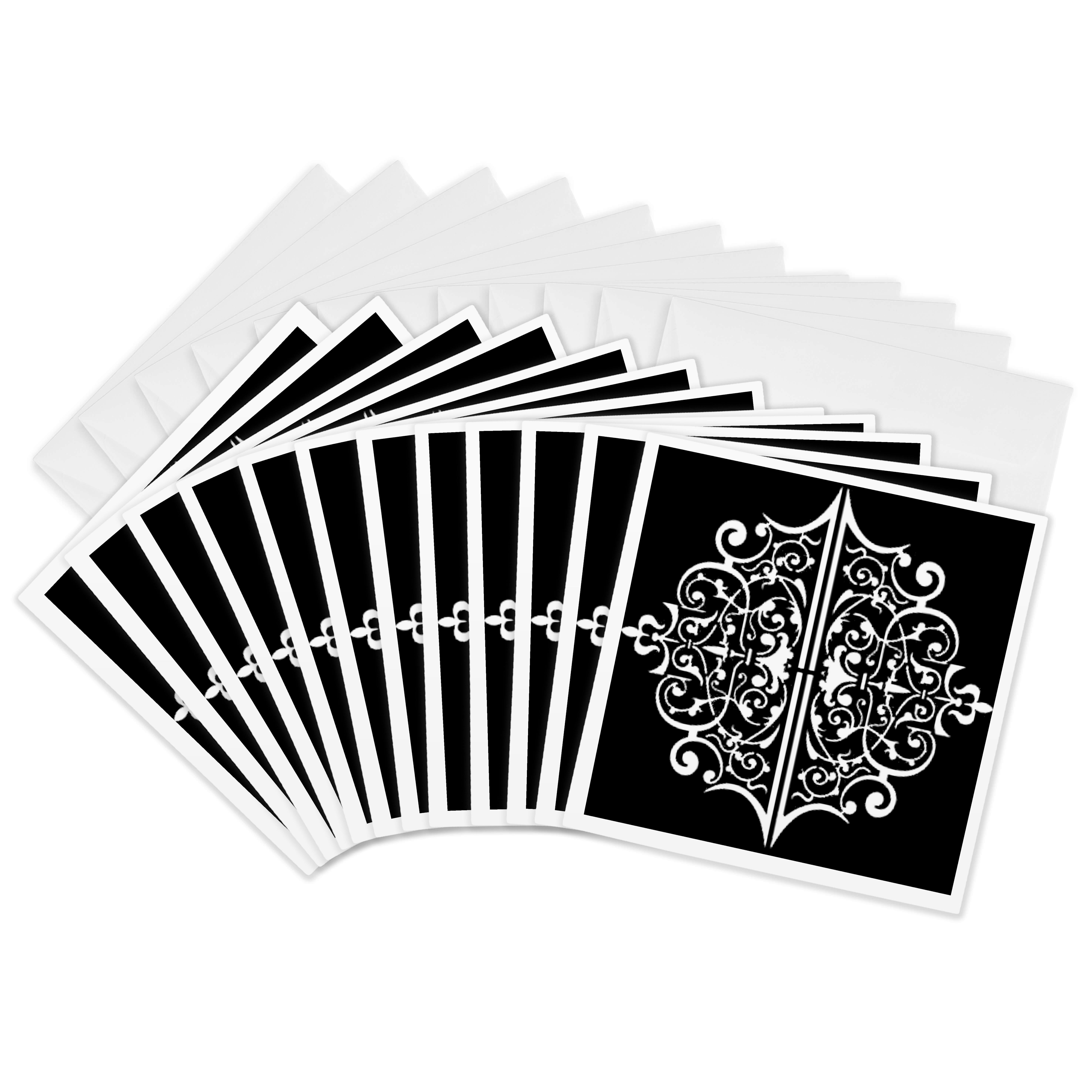 3drose, Elegant Gate Influenced Design in White on a Black Background ...
