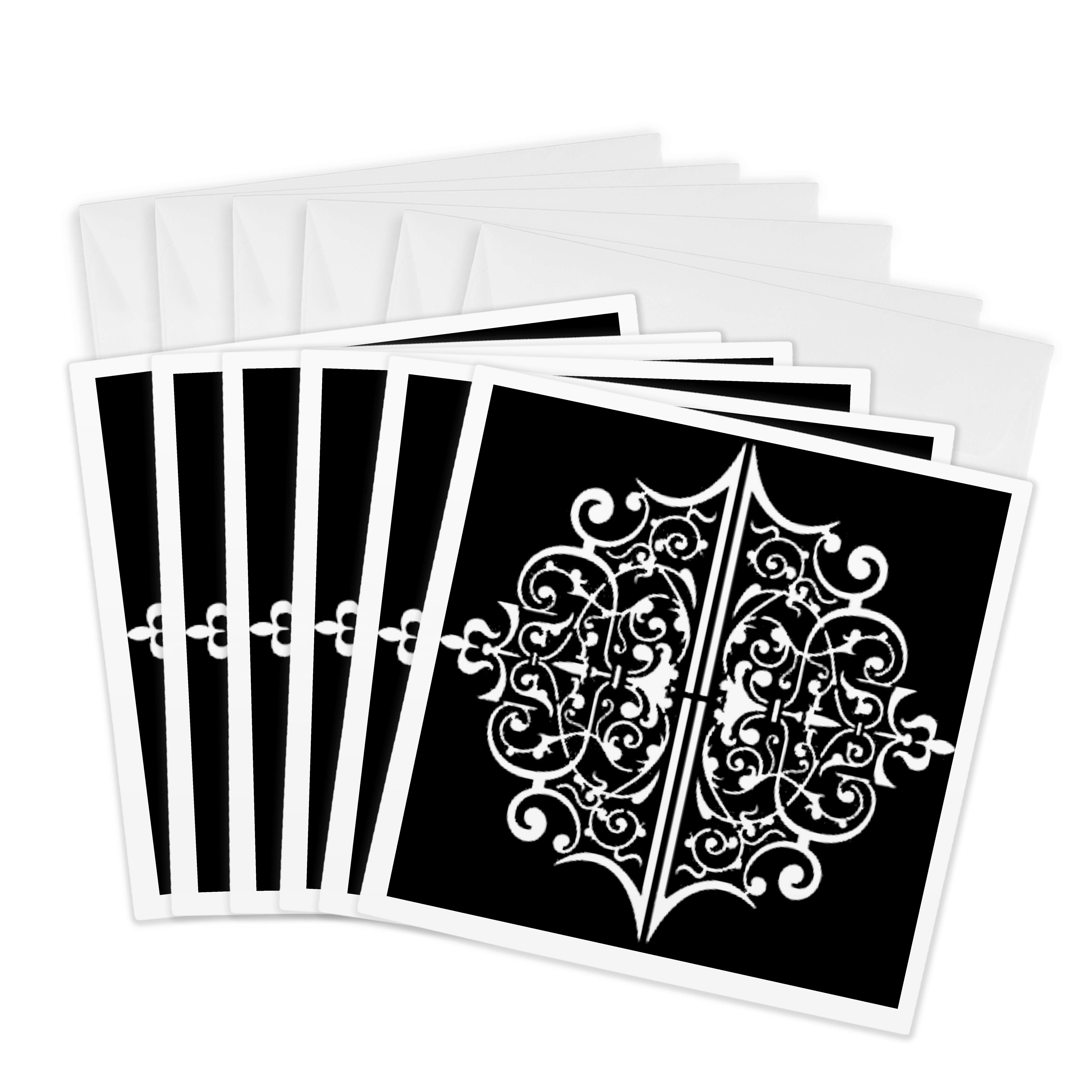 3drose, Elegant Gate Influenced Design in White on a Black Background ...