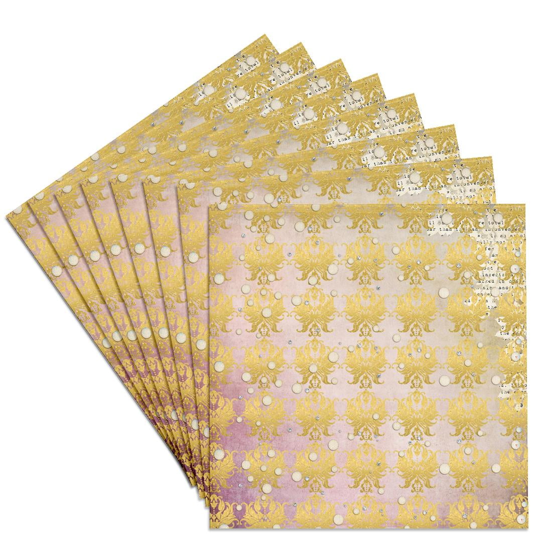 3drose, Elegant Image of Gold Damask over Print with Dots Pattern, Set ...