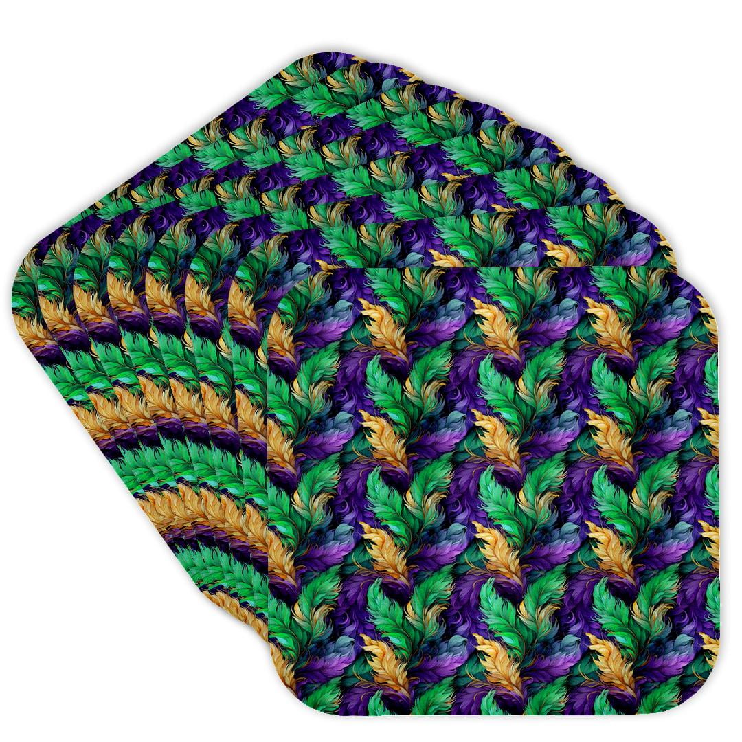 3drose, Elegant Pattern of Artistic Feathers of Mardi Gras Colors, Cool ...