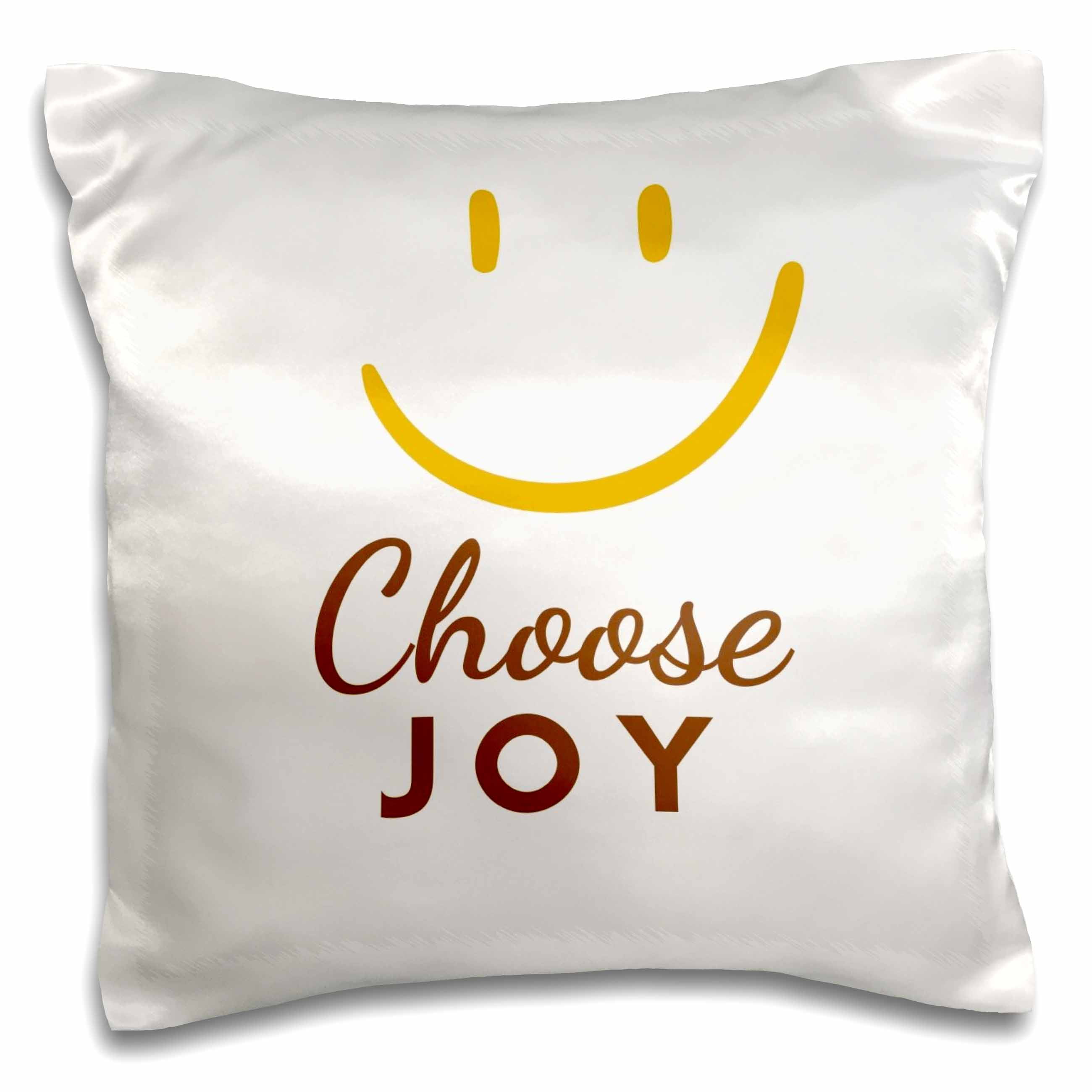 3drose, Emoji Image with Text of Choose Joy, 16x16 inch Pillow Case ...