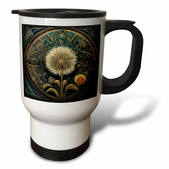 3drose, Enchanting Art Deco Wildflower Retro Style Art, 14oz Stainless ...