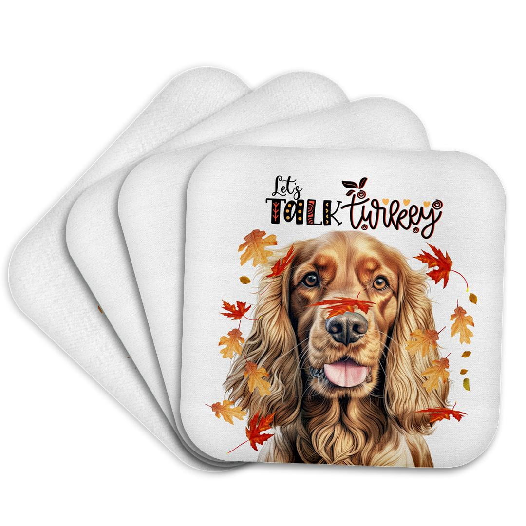 3drose, English Cocker Spaniel and Autumn Leaves with Thanksgiving ...