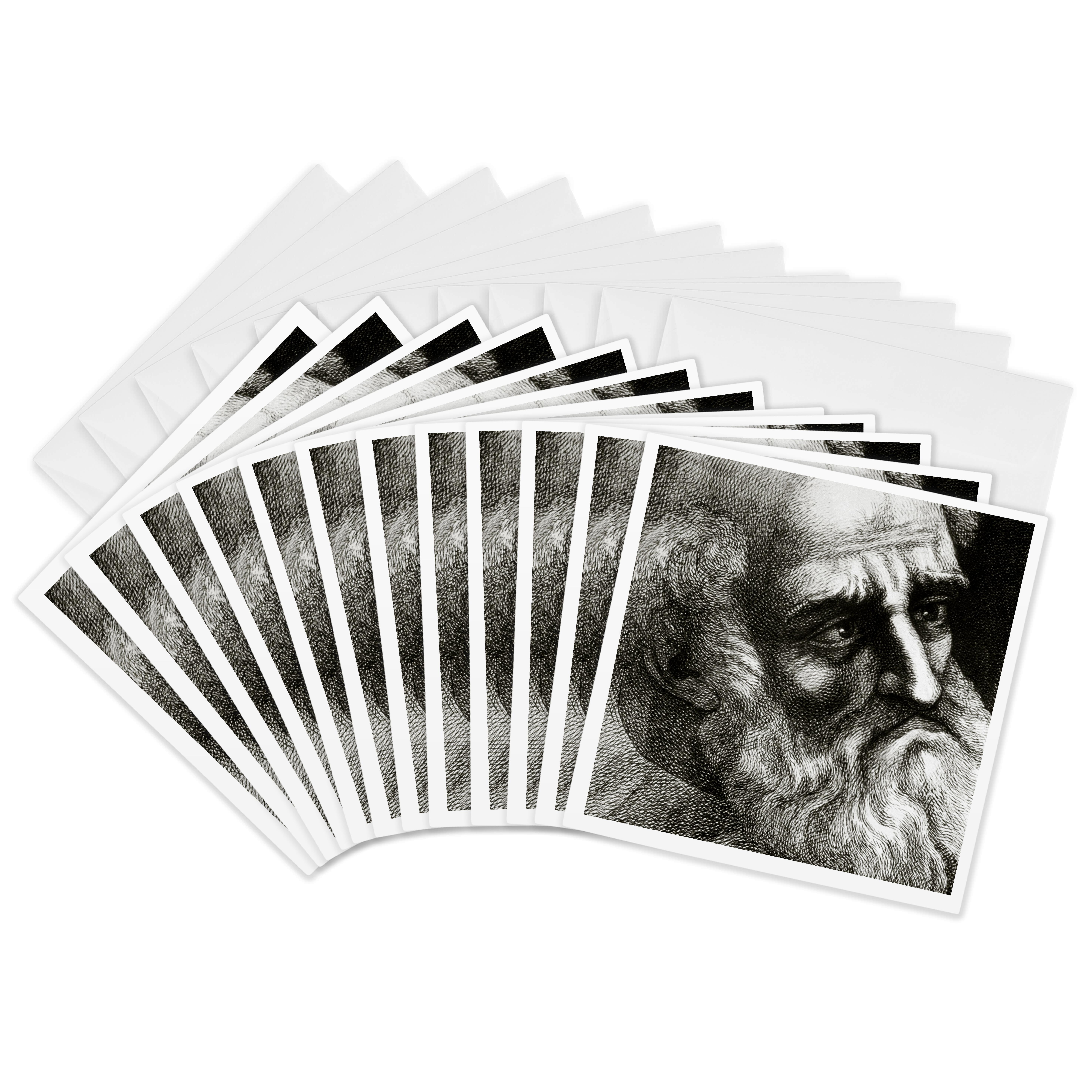 3drose, Engraving, Empedocles of Agrigentum, Historical Art - Hi12 Pri0254 - Prisma, 12 Greeting ...