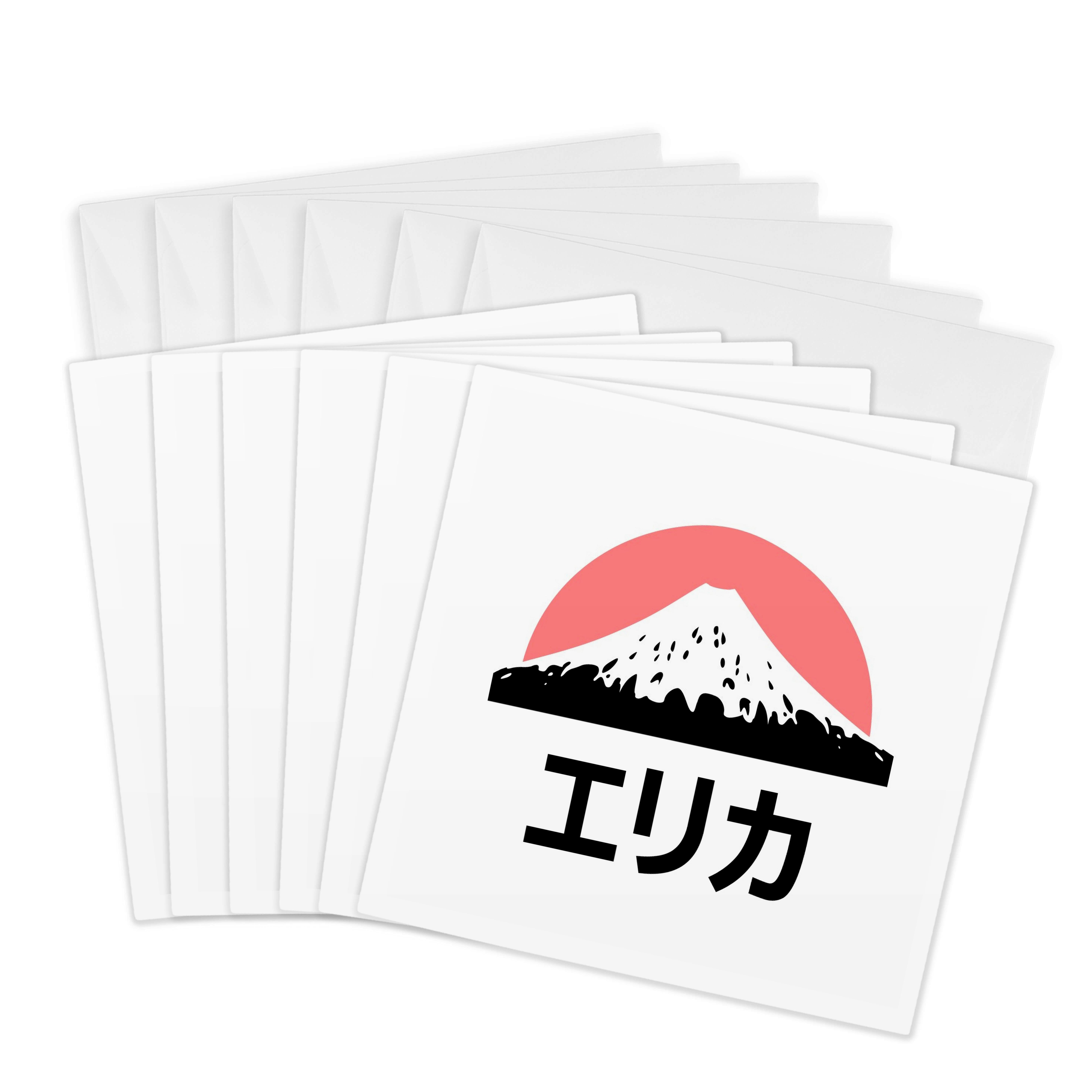 3drose, Erica or Erika in Japanese Letters, 6 Greeting Cards with ...