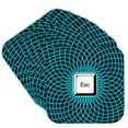3drose, Escape- Hypnotic Blue Geometric Symmetry under White Keyboard ...