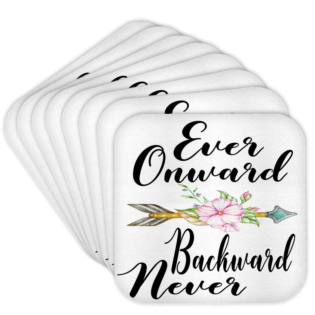 3drose, Ever Onward Backward Never - Inspirational Quote, Set of 8 ...