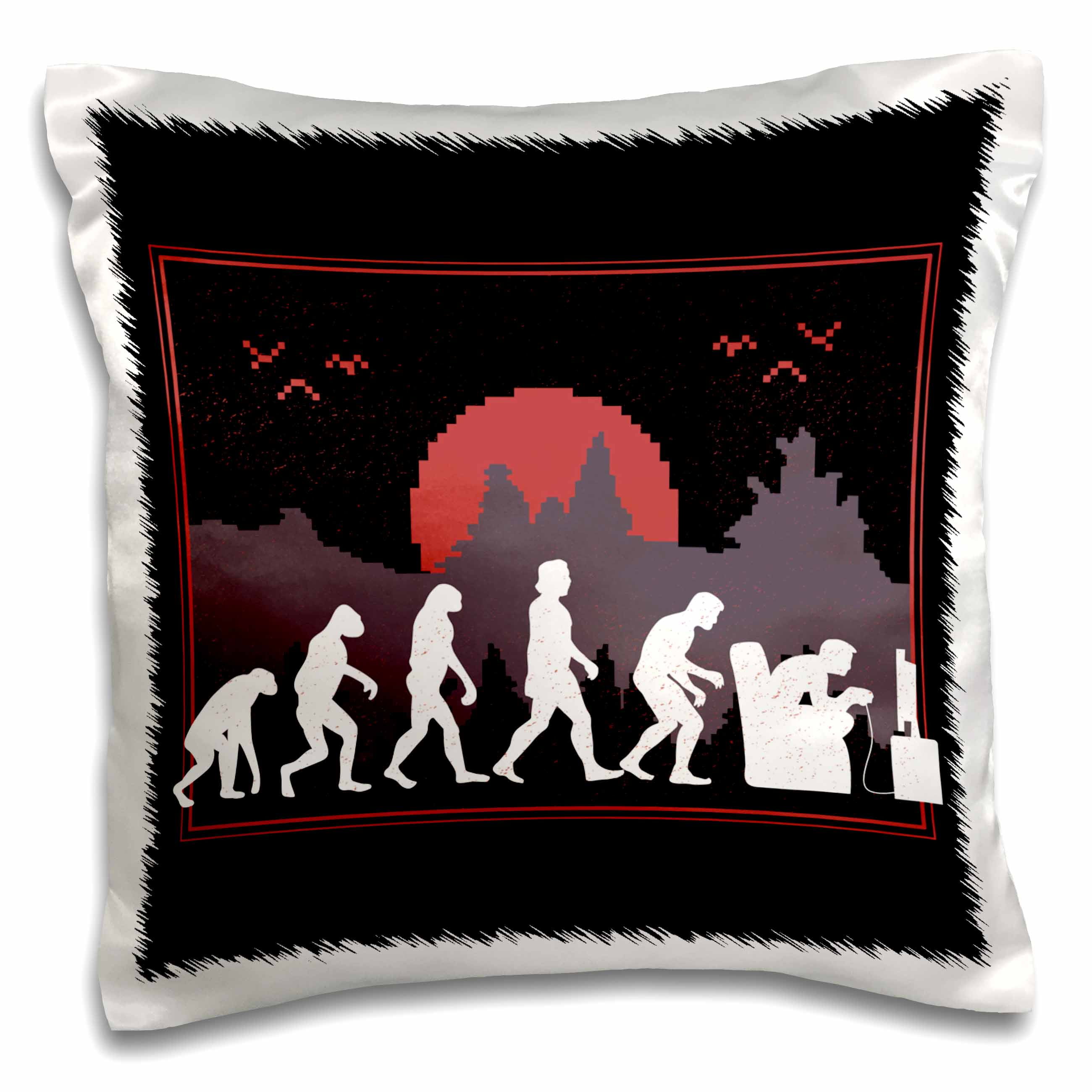 3drose, Evolution of Video Game Player Gaming Funny, 16x16 inch Pillow ...