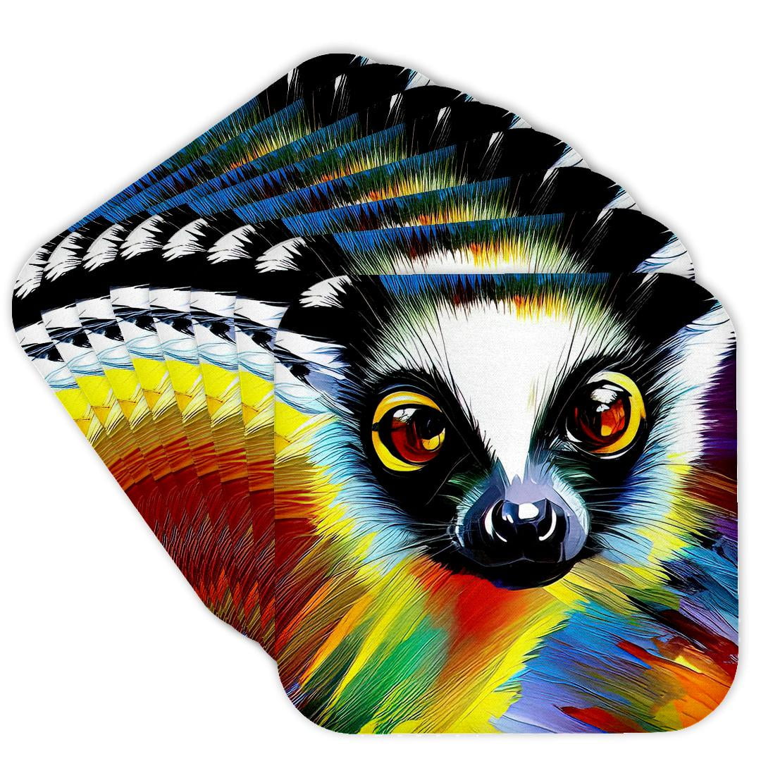 3drose, Exotic Lemur Animal Face Portrait. Colorful Digital Art ...