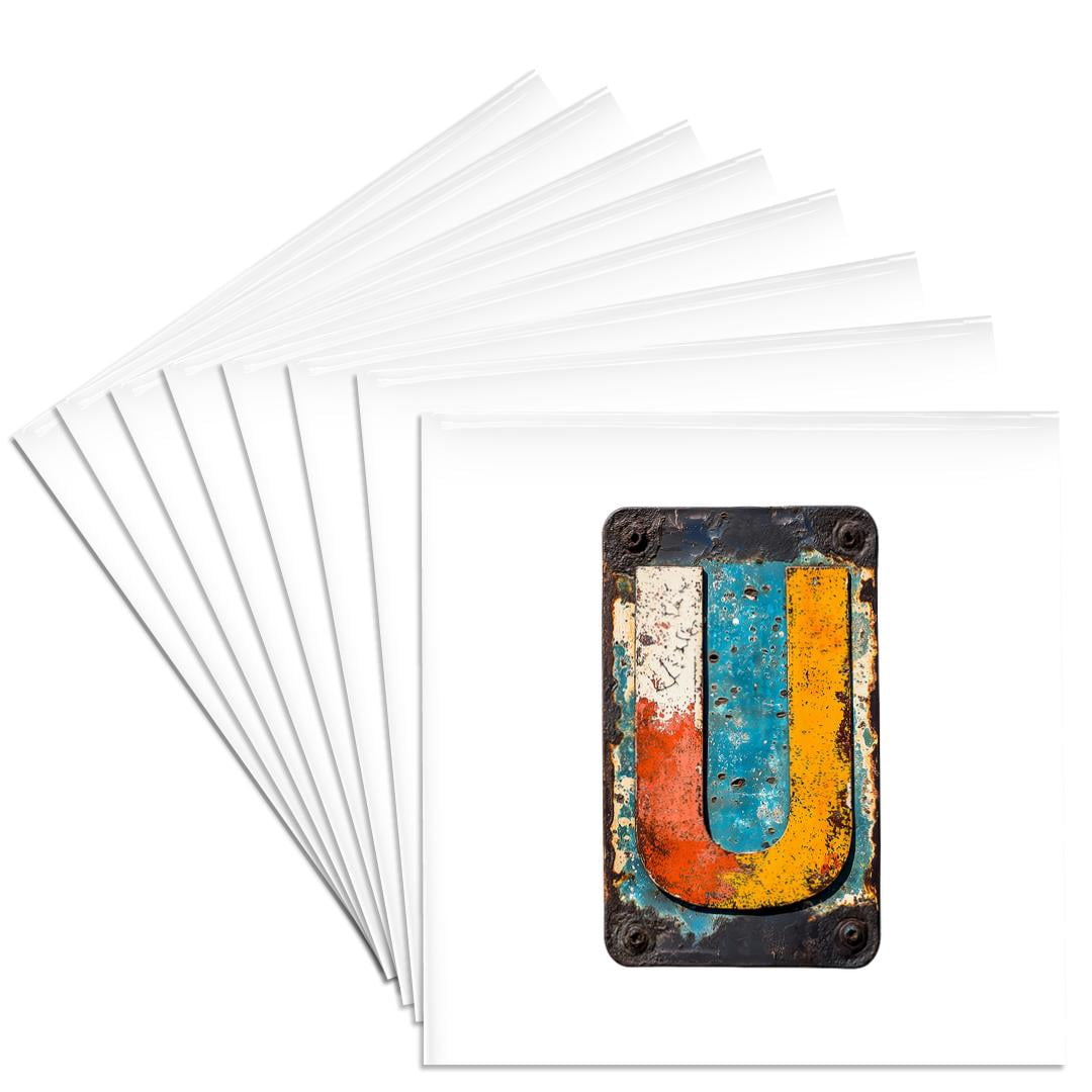 3drose, Exquisite Letter U. Grunge Metal Monogram, Industrial Style ...