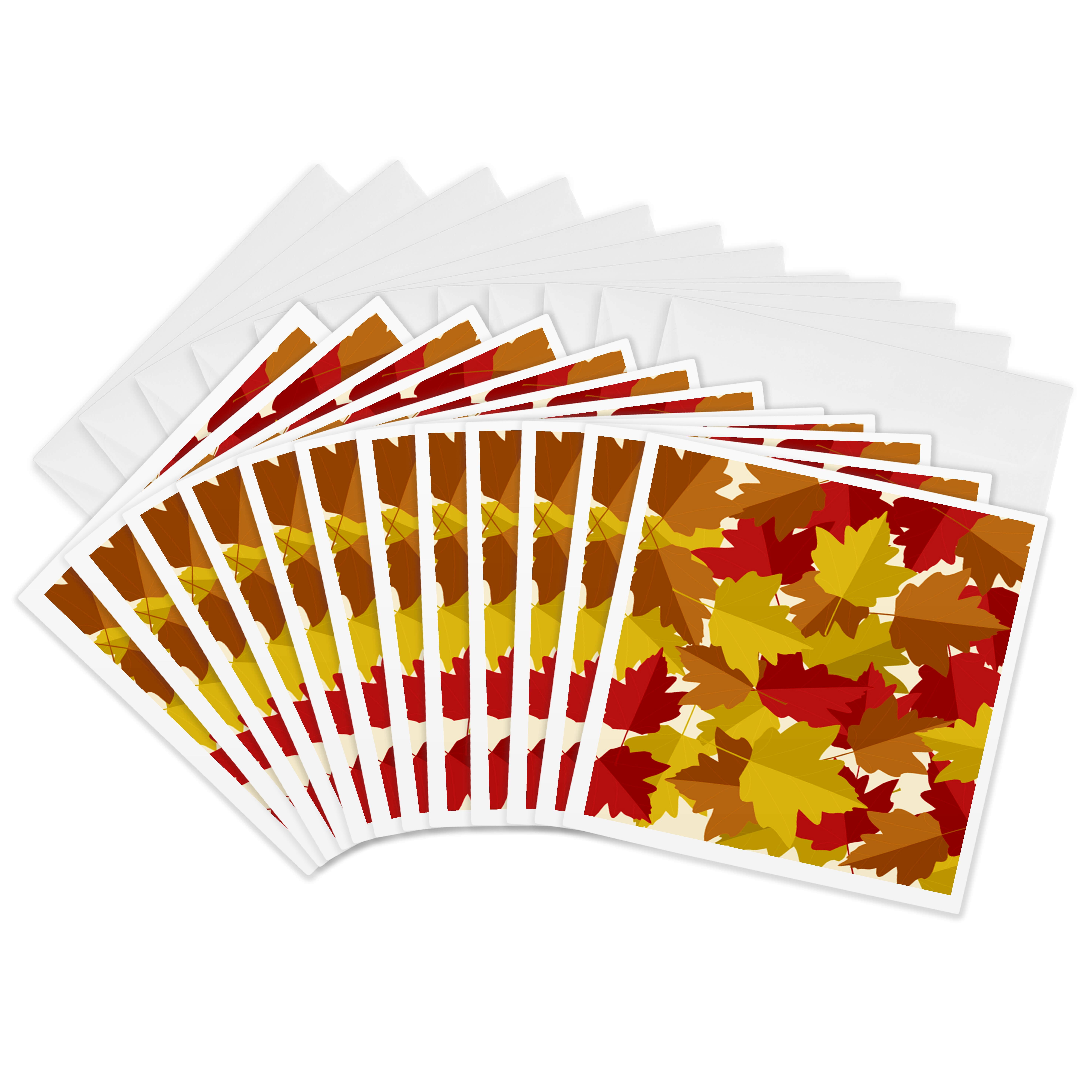 3drose, Fall Leaves Autumn Color Variety, 12 Greeting Cards with ...