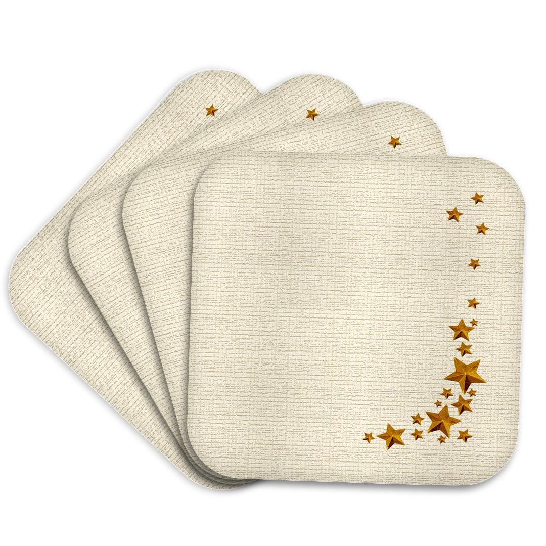 3drose, Falling Stars, Gold on Tan, Set of 4 Coasters - Soft - Walmart.com