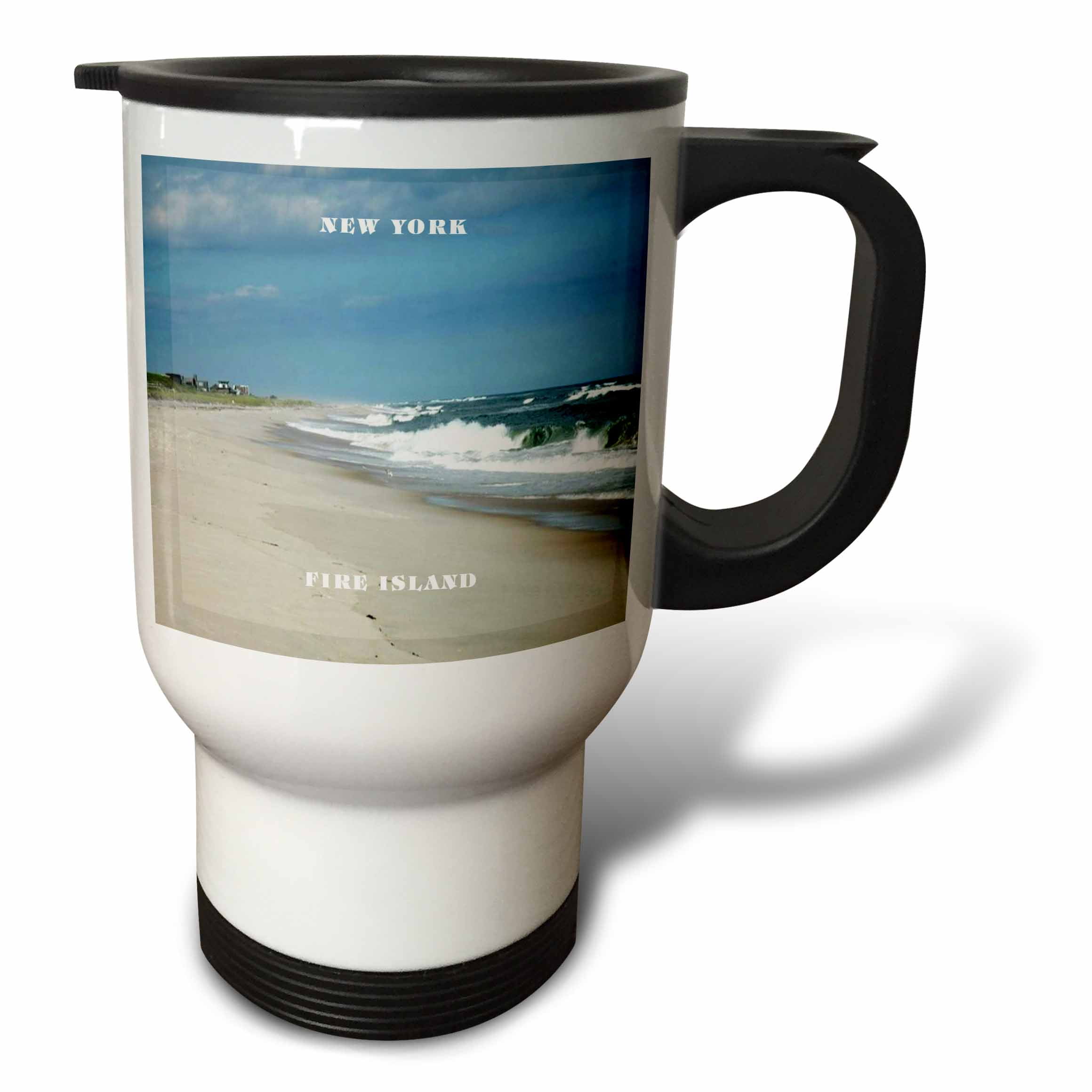 3drose, Famous Fire Island New York, 14oz Stainless Steel Travel Mug ...