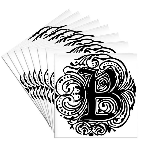 3drose, Fancy Letter B, Set of 8 Ceramic Tile Coasters - Walmart.com