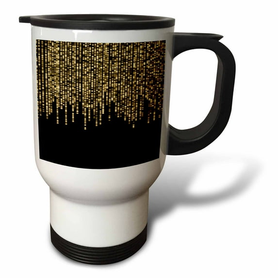 3drose, Faux Glitter String Lights on Black, 14oz Stainless Steel ...