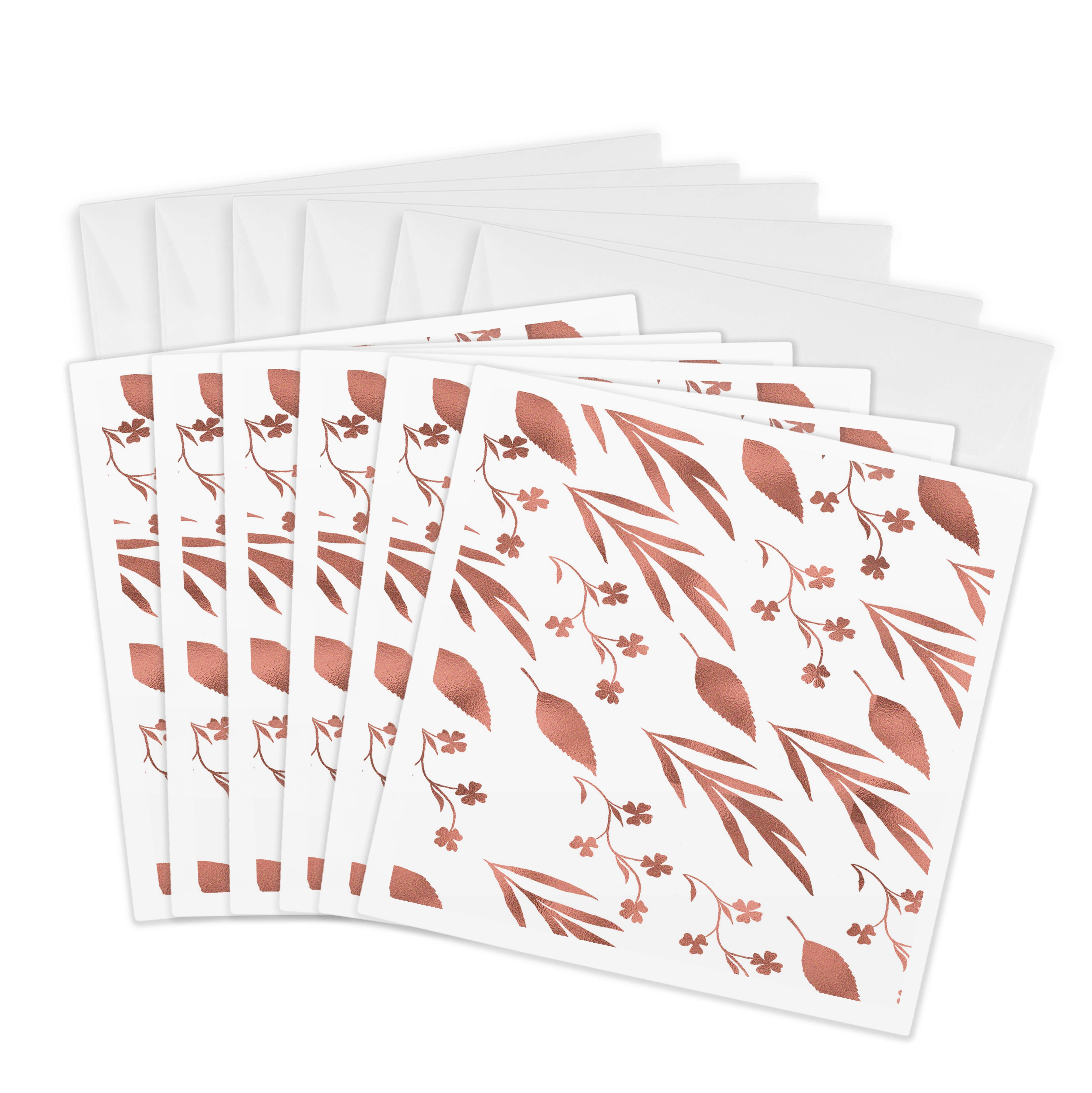 3drose, Faux Rose Gold Foil Effect Leaves and Four Leaf Clover Pattern ...