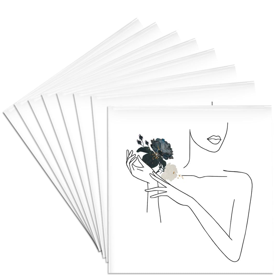 3drose, Feminine Minimalistic Abstract Lineart- Woman Silhouette with ...