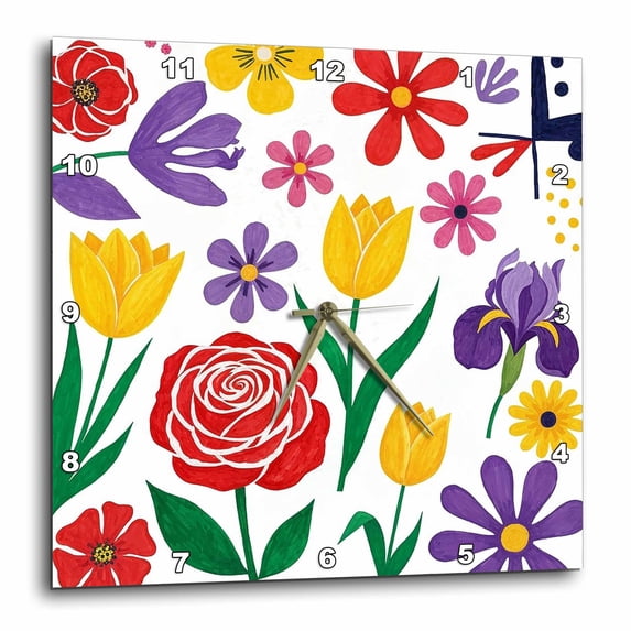 3drose, Festive Pattern of Colorful Flowers. Positive Artsy Gift for ...