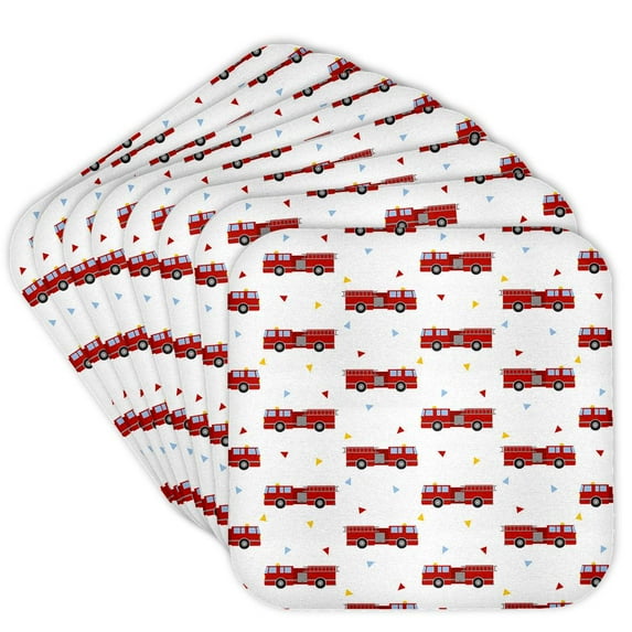 3drose, Firetruck Pattern, Set of 8 Coasters - Soft - Walmart.com