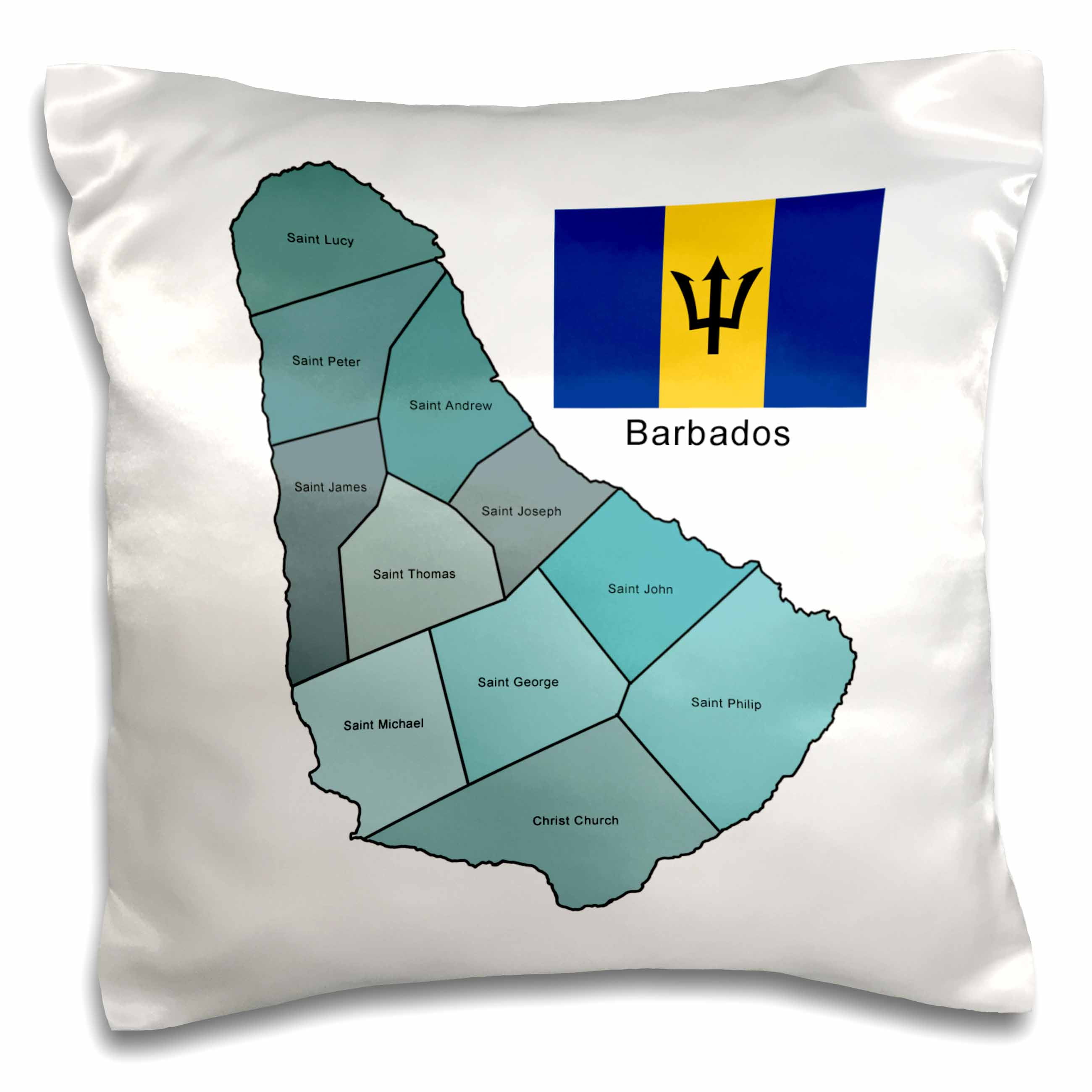 3drose, Flag and Map of Barbados with Map Colored and All ...
