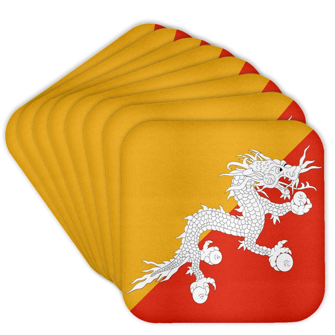 3drose, Flag of Bhutan - Druk Bhutanese Thunder Dragon on Orange and ...