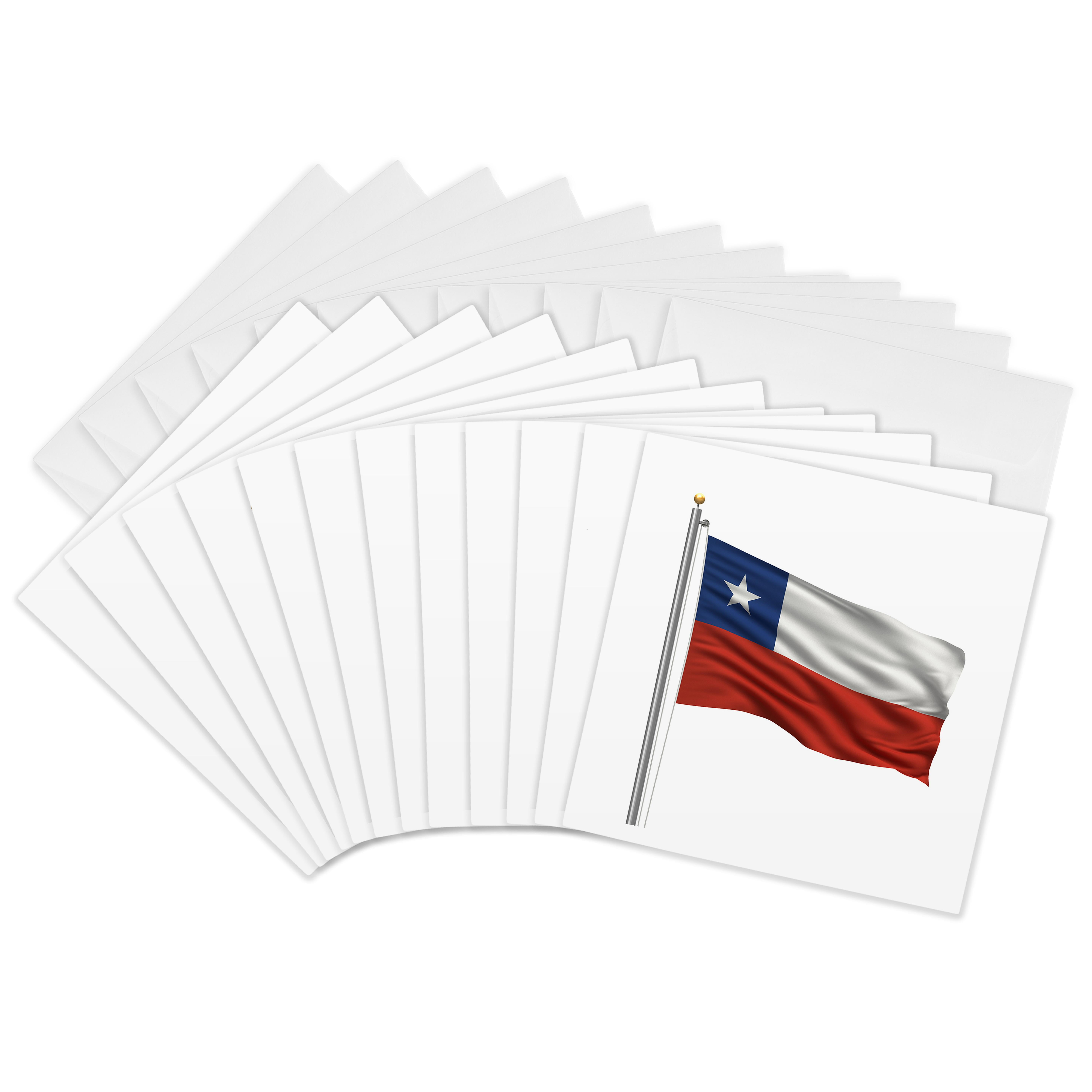 3drose, Flag of Chile on a Flag Pole over White Chilean, 12 Greeting ...