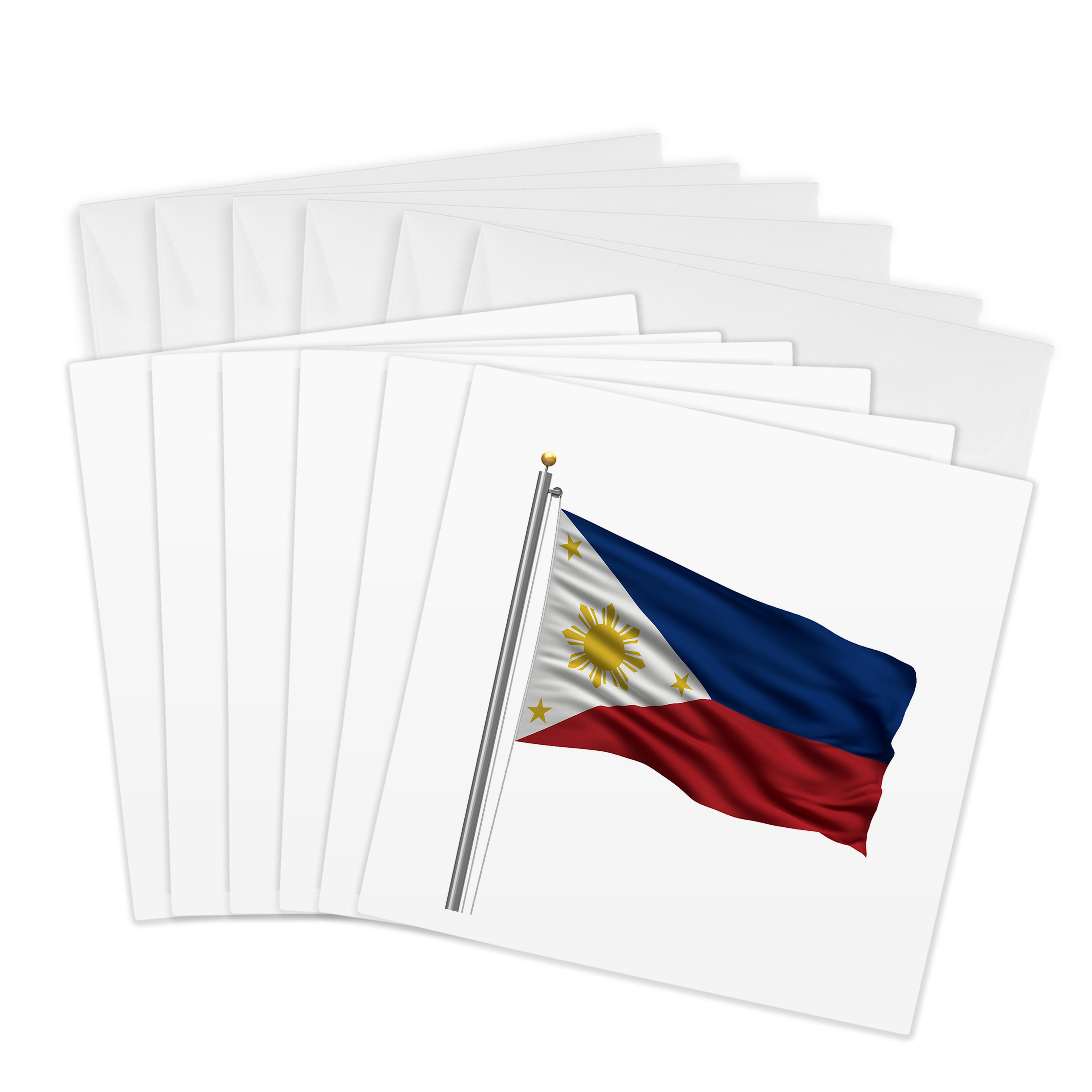 3drose, Flag of Philippines on a Flag Pole over White Filipino, 6 ...