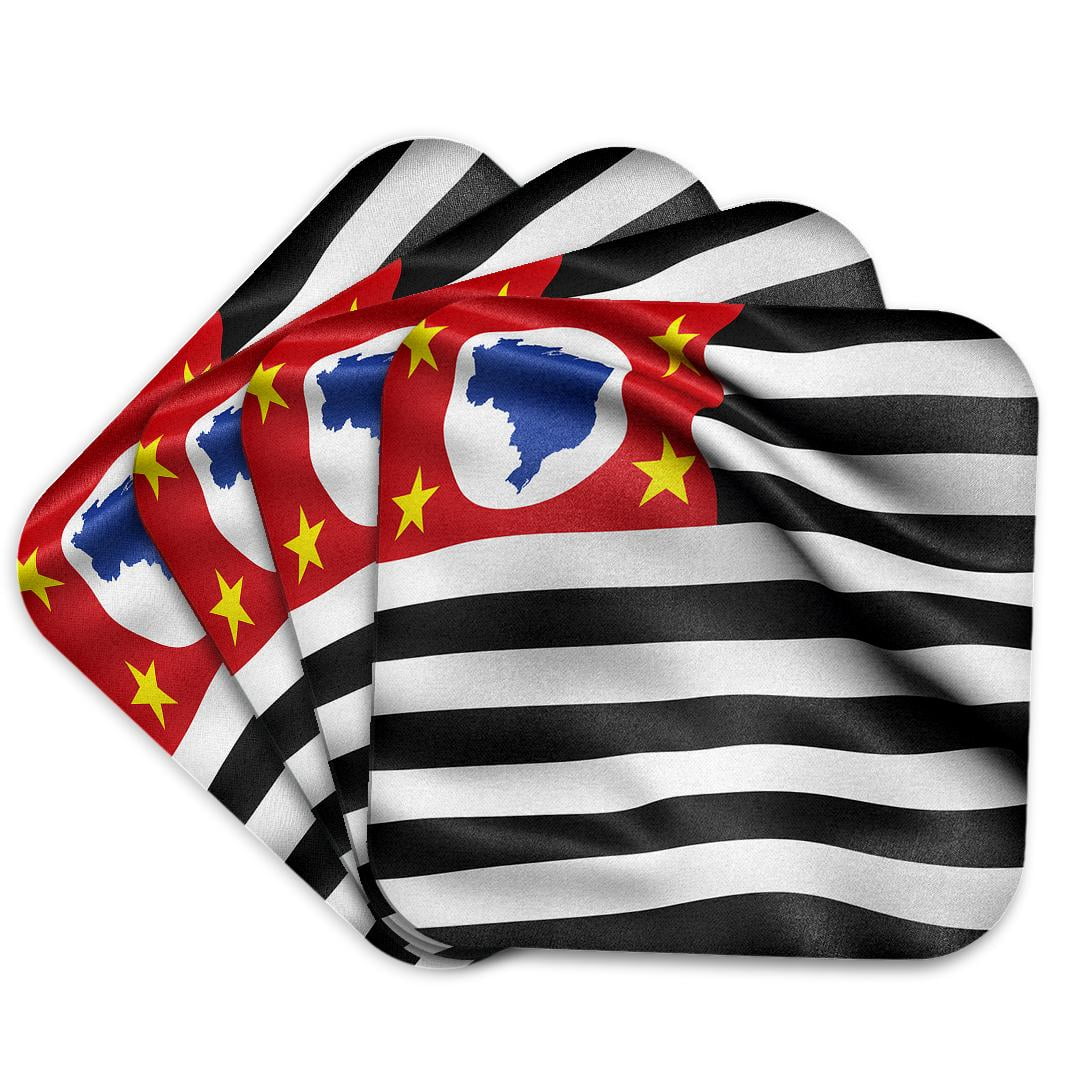 3drose, Flag of Sao Paulo Waving in the Wind, Set of 4 Coasters - Cork ...
