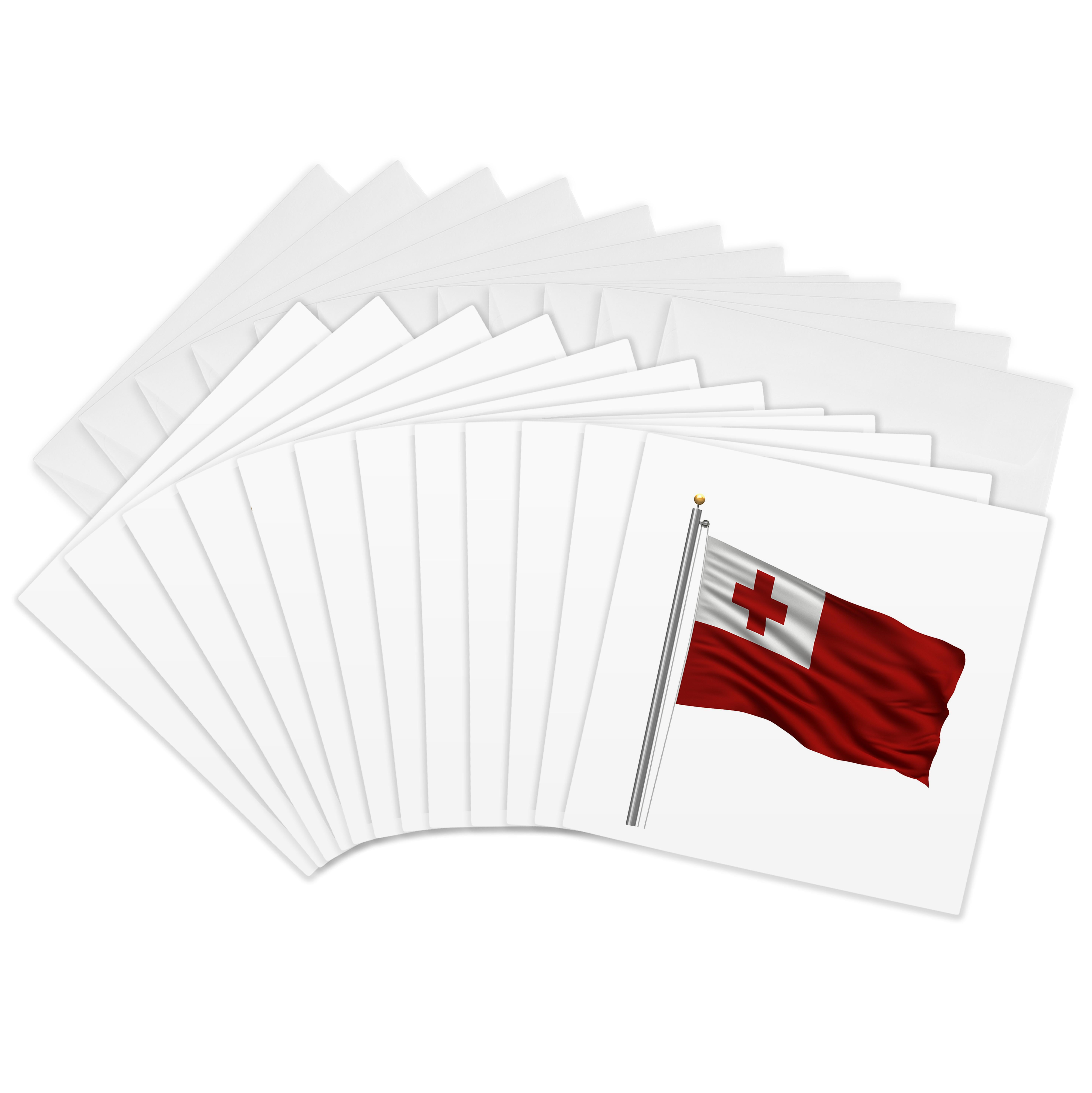 3drose, Flag of Tonga on a Flag Pole over White Tongan, 12 Greeting ...