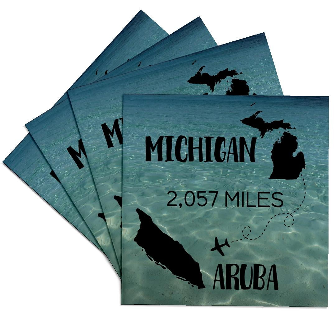 3drose, Flight Distance from Michigan to Aruba on Caribbean Sea ...