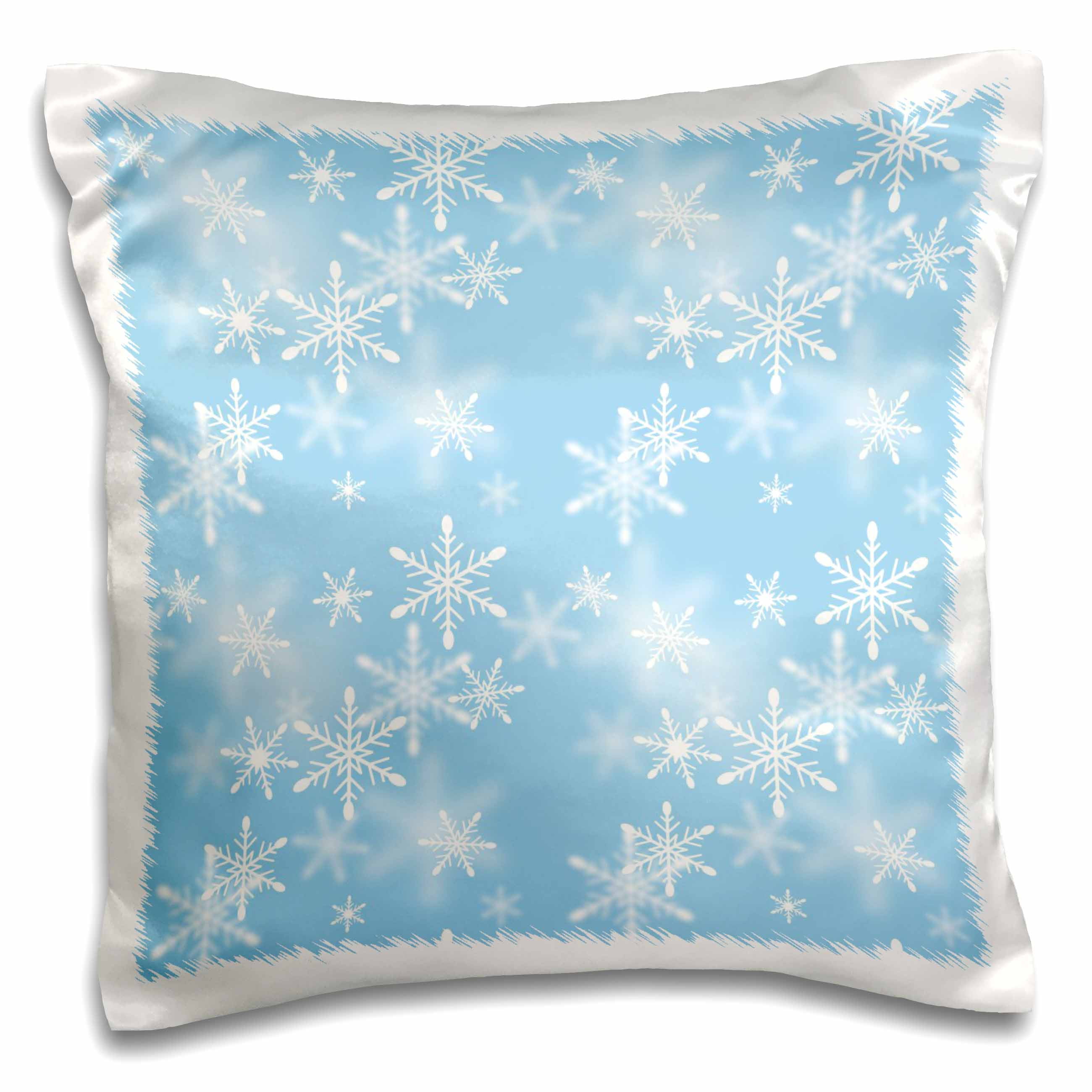 3drose, Floating White Snowflakes Against a Light Blue Background ...